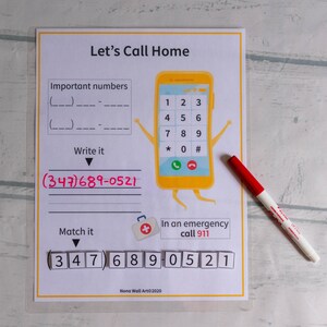 Phone Number Worksheet: Toddler Writing Practice, Homeschool Printable ...