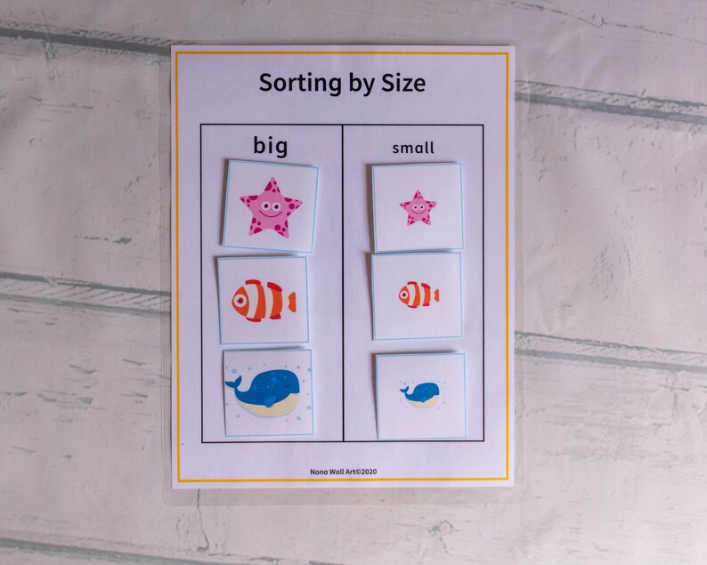 Educational Activity Sorting by Size Homeschool Printable | Etsy