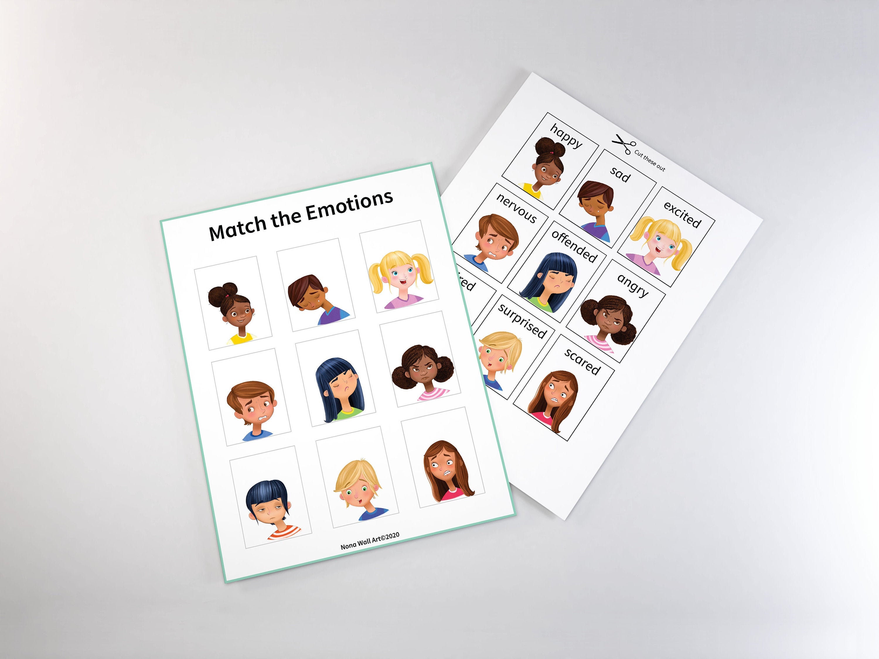 Busy Book Printable Emotions Matching Game Educational - Etsy