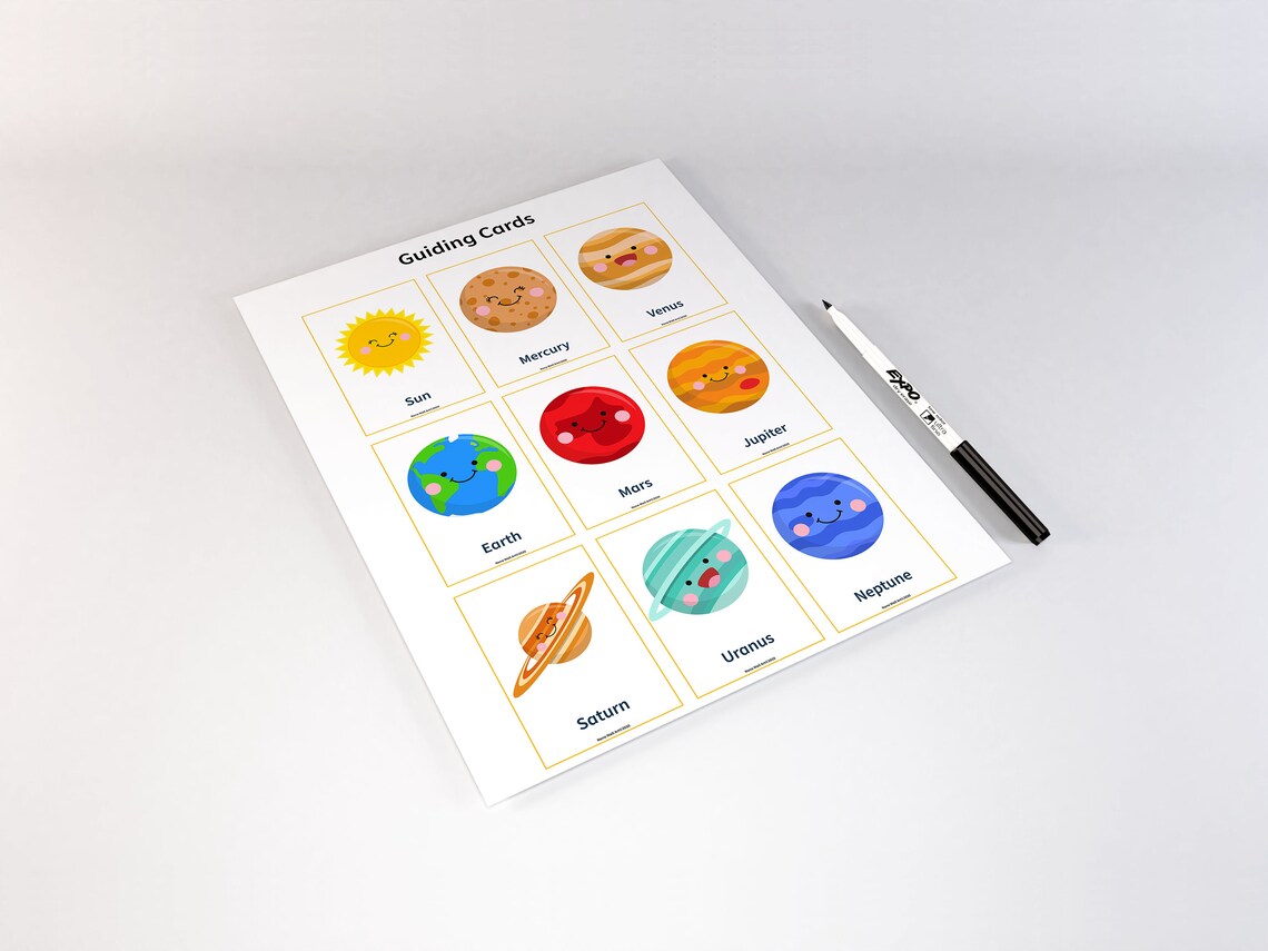 Solar System Cards Homeschool Educational Game Learning | Etsy