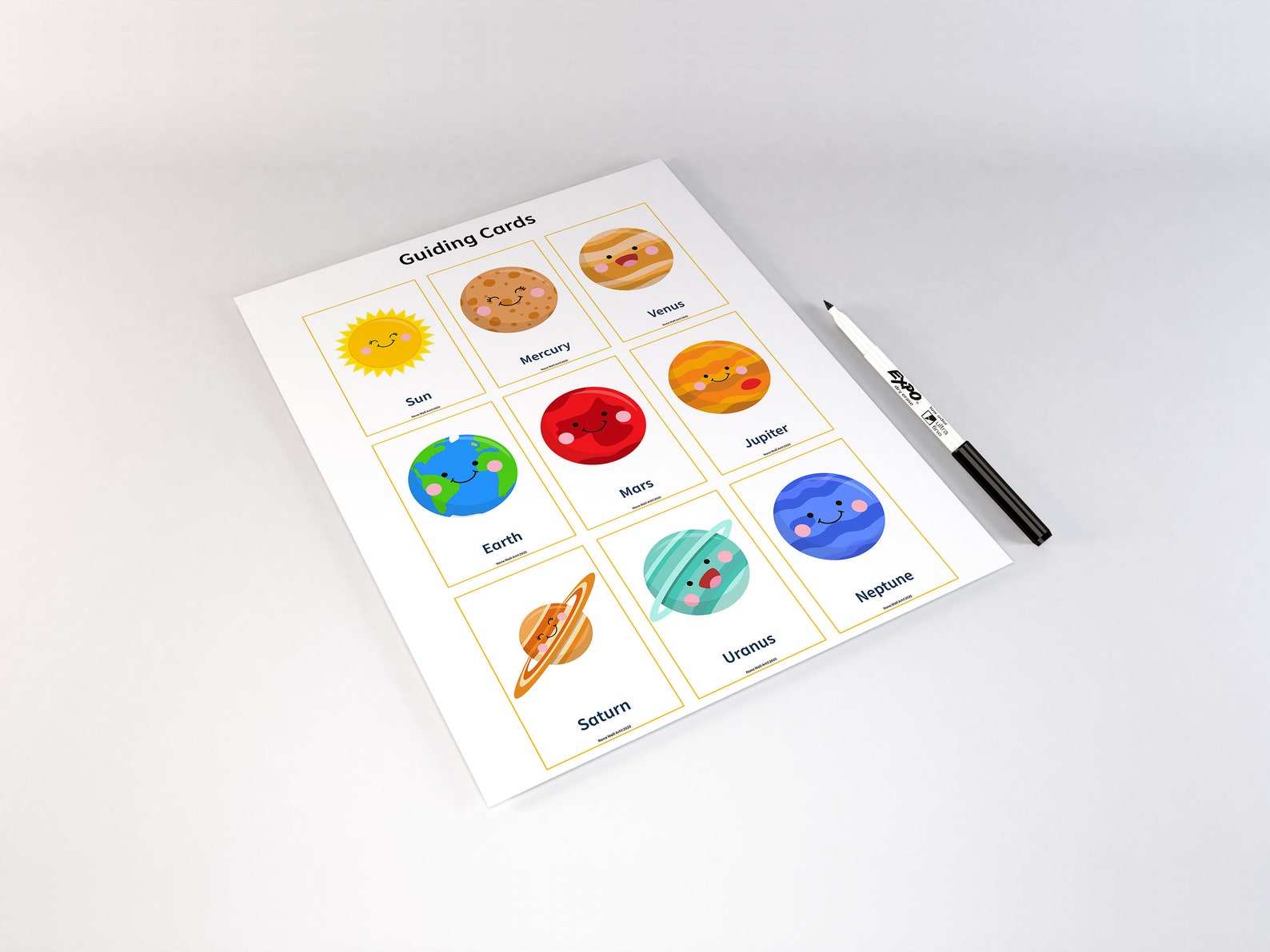 Solar System Cards Homeschool Educational Game Learning | Etsy