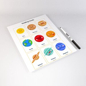 Solar System Cards Homeschool Educational Game Learning | Etsy