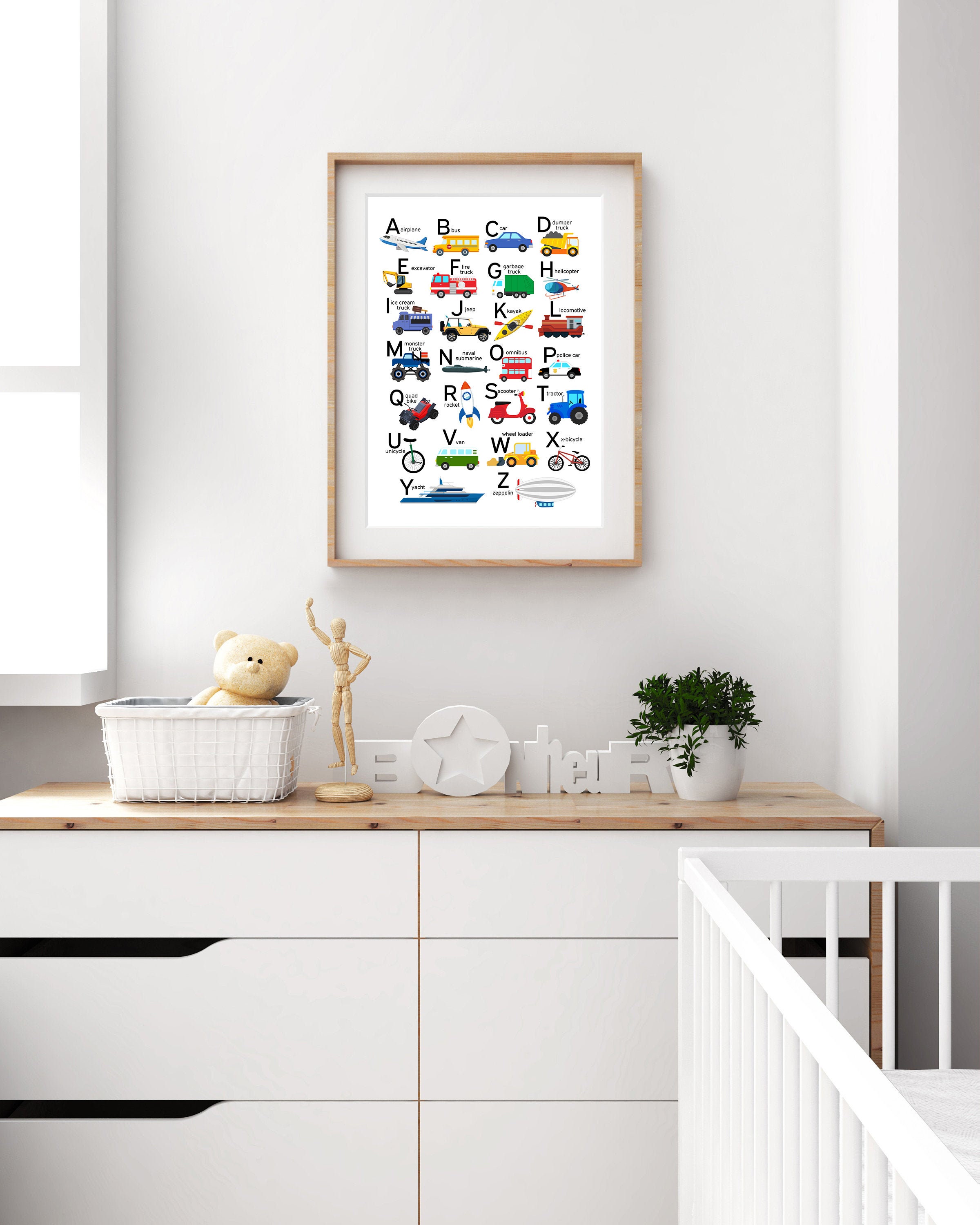Transportation Alphabet Poster Vehicle Wall Art Construction - Etsy