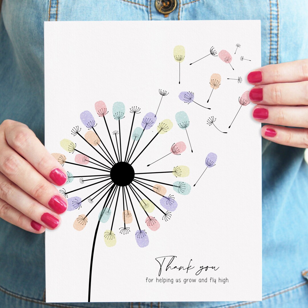Fingerprint Dandelion Teacher Gift, DIY Keepsake (digital File) - Etsy UK