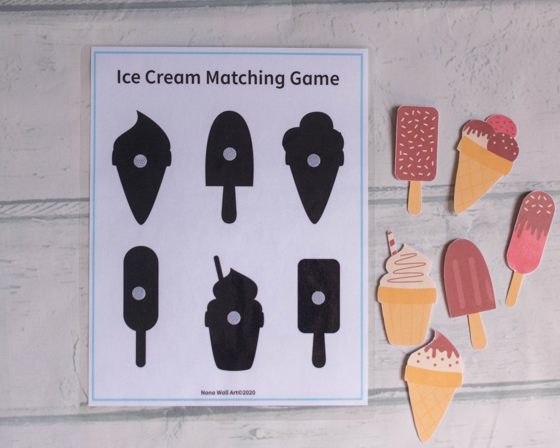 Educational Activity Ice Cream Matching Worksheet Homeschool - Etsy