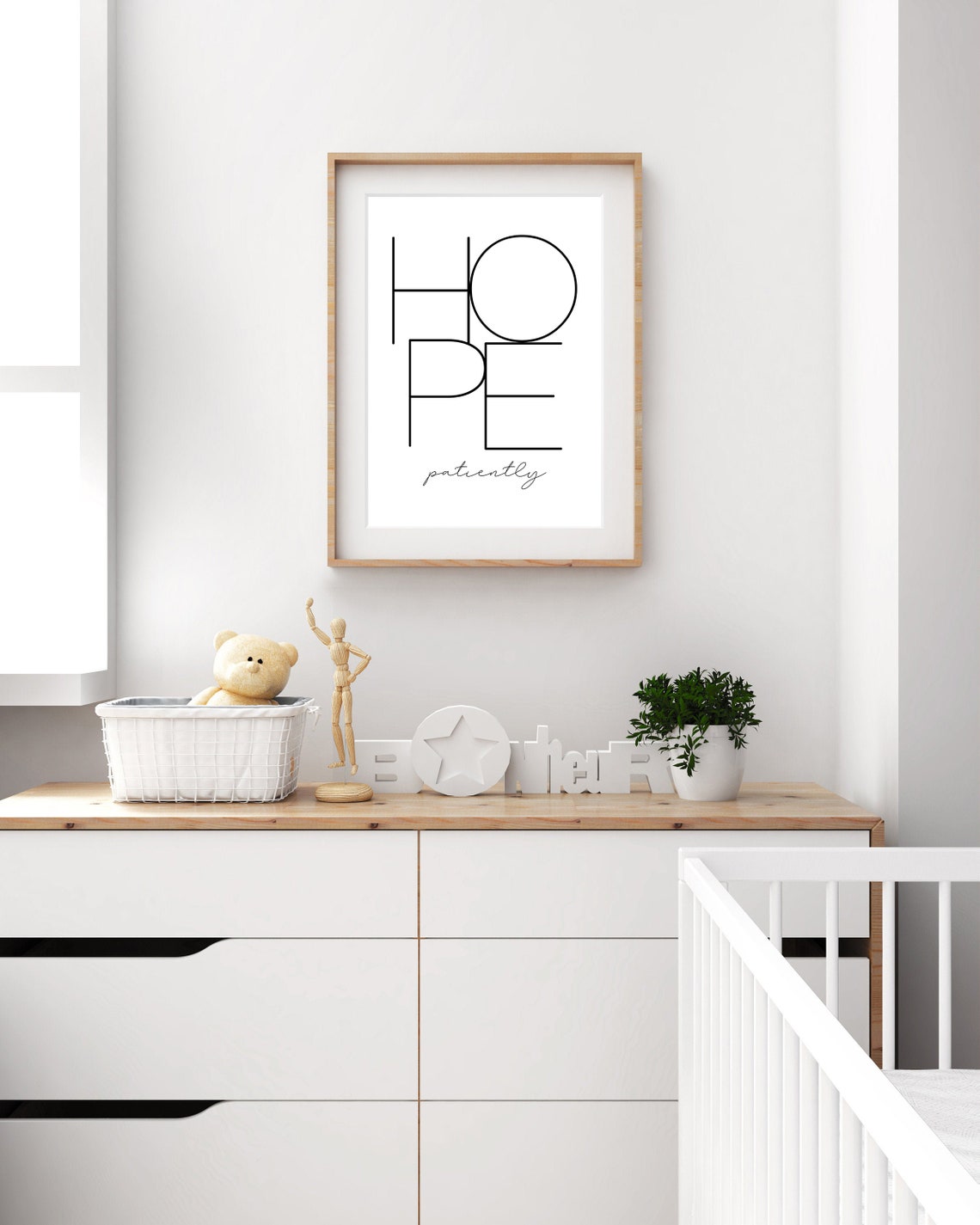 Hope Print Typography Minimalist Poster Scandinavian Wall - Etsy