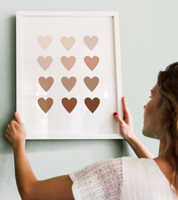 Hearts Printable Neutral Hearts for Modern Nursery Living | Etsy
