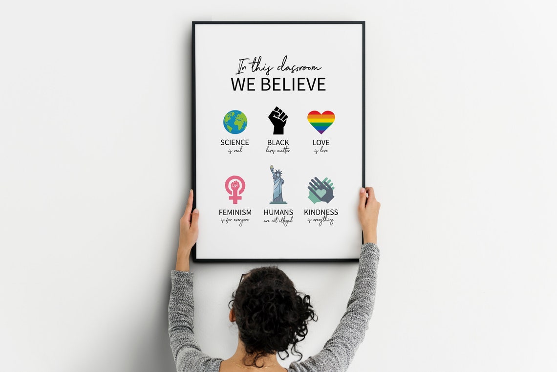 In This Classroom We Believe Equality Wall Art Educational - Etsy