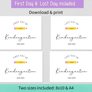 First Day of Kindergarten Sign, Back to School Printable, Last Day of ...