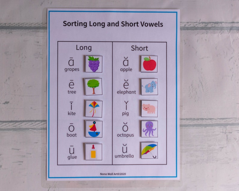 Learning Vowels Busy Book Printable Long and Short Vowels | Etsy