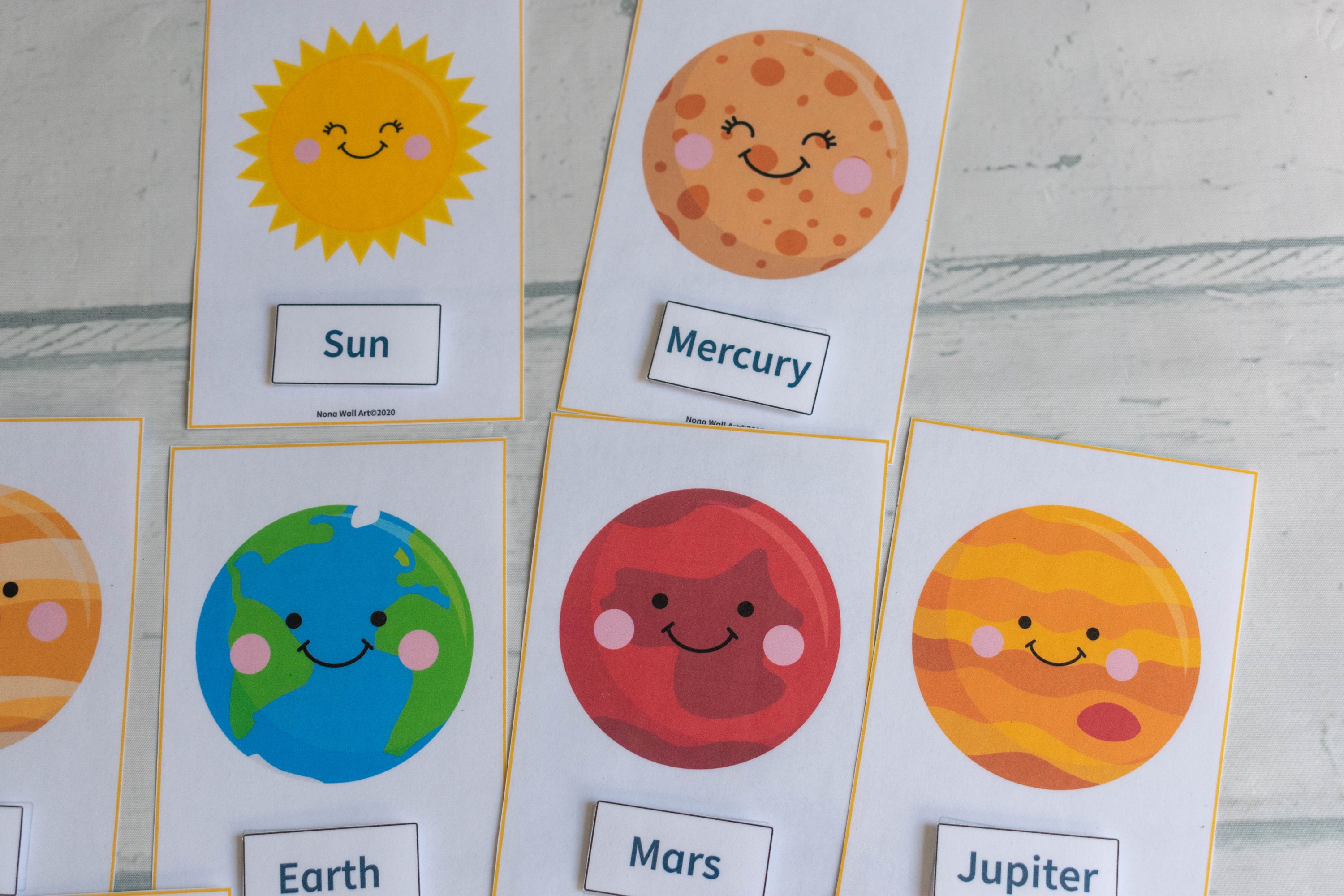 Solar System Cards Homeschool Educational Game Learning | Etsy