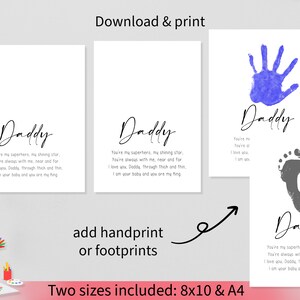 Handprint Craft Art for Daddy, DIY Father's Day Gift, Memory Keepsake ...