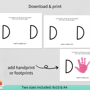 Father's Day Handprint You Are My World, Dad DIY Art Craft Printable ...