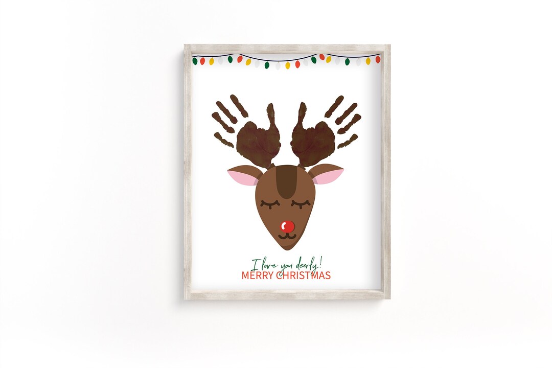 Holidays Handprint Craft, Printable DIY Christmas Art, Handprint Art ...