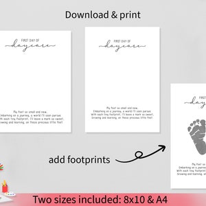 First Day of Daycare Footprint Art: Keepsake Poem (digital Download) - Etsy