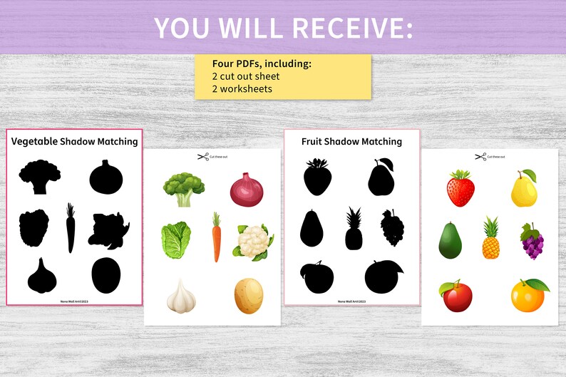 Fruit & Vegetable Matching Activity Visual Discrimination for - Etsy