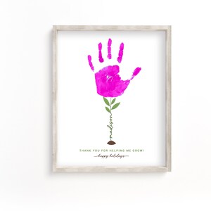 Flower Handprint Craft, Custom Mother's Day Gift for Mom Grandma ...