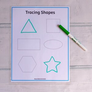 Educational Activity, Shapes Worksheet Bundle, Homeschool Printable ...
