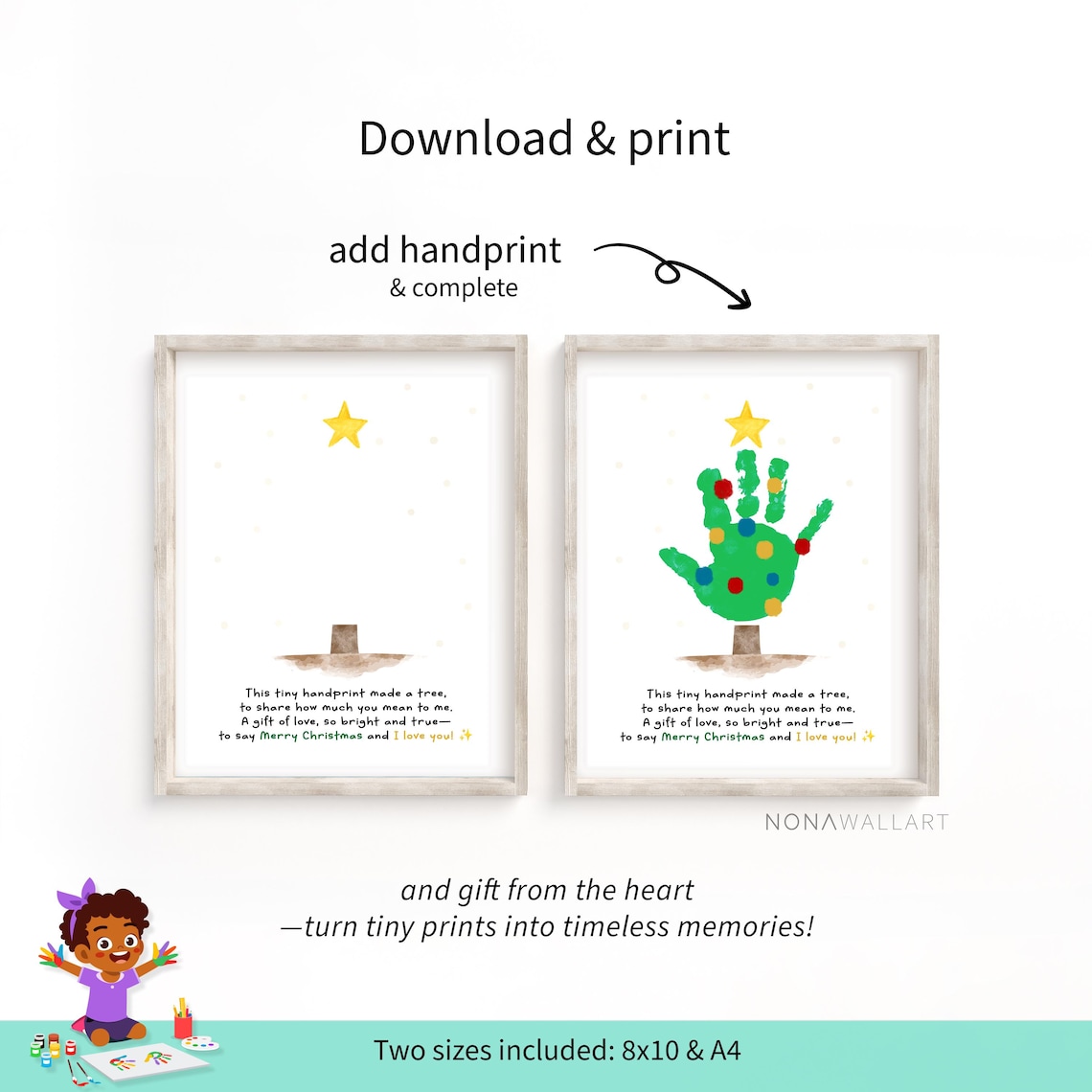 Christmas Tree Handprint Poem: Holiday Keepsake Kids Craft (digital ...