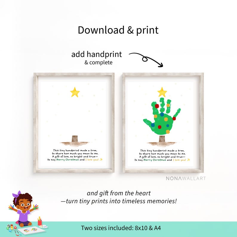 Christmas Tree Handprint Poem: Holiday Keepsake Kids Craft (digital ...