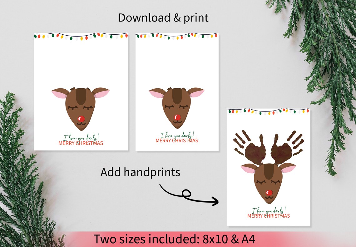 Holidays Handprint Craft Printable DIY Christmas Art - Etsy