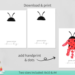 Little Love Bug Handprint Art: Father's Day Ladybug Craft - Printable ...