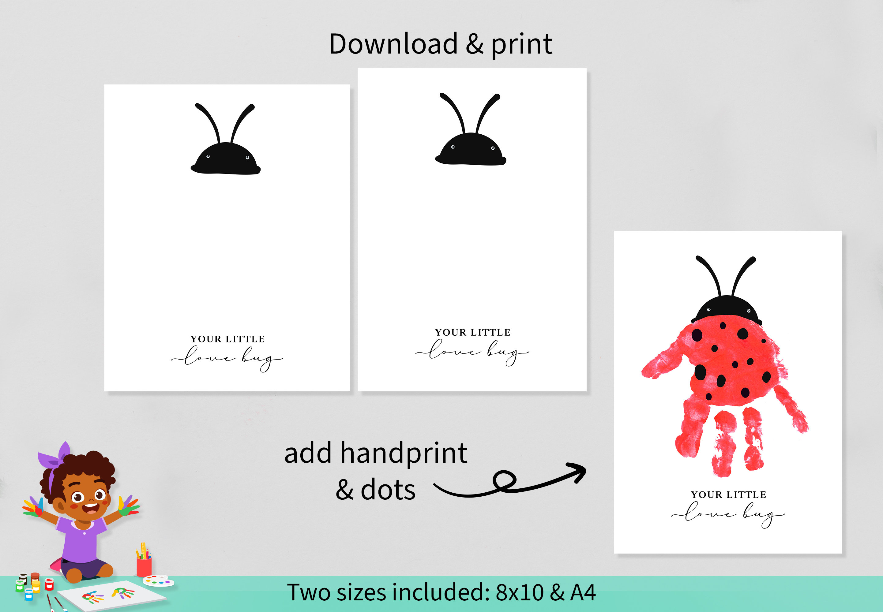 Ladybug Handprint Art: Father's Day DIY Craft (digital Download) - Etsy