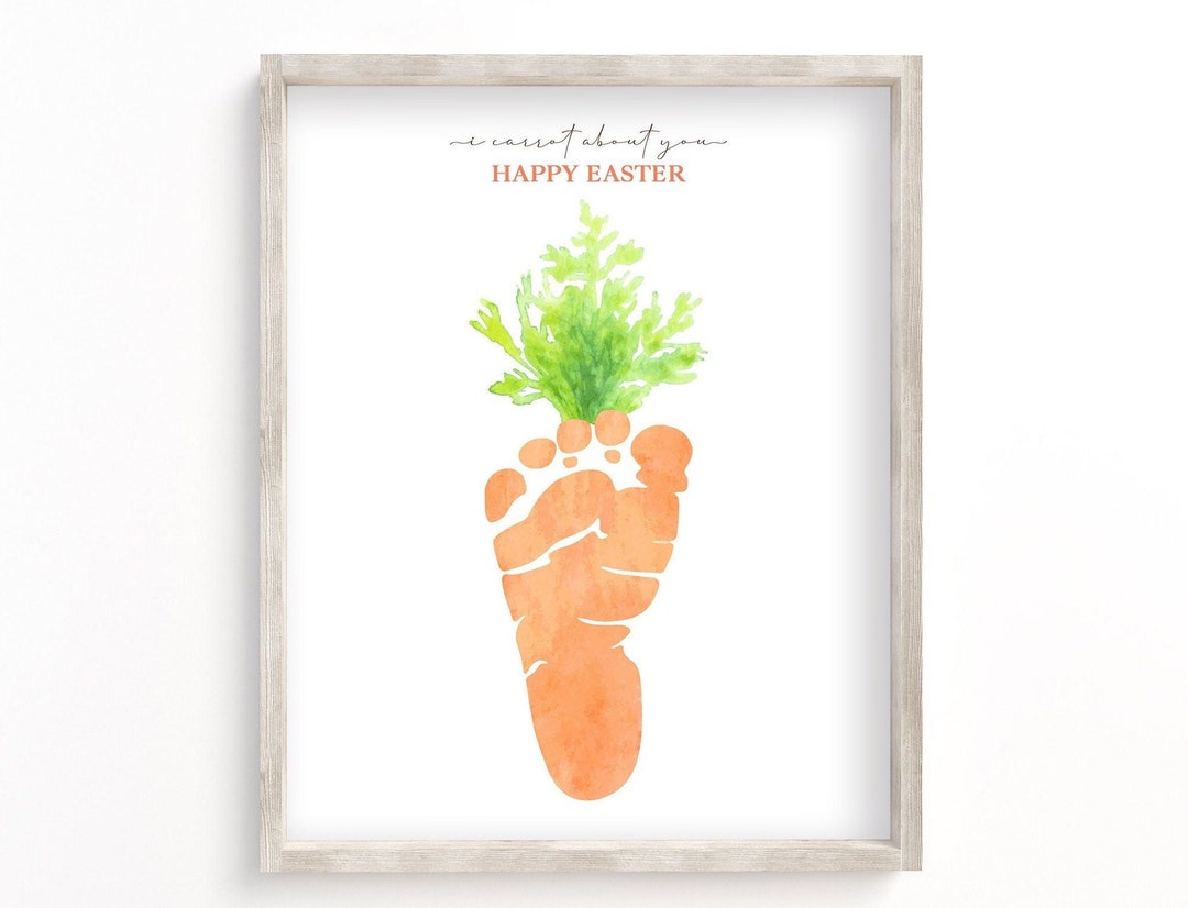 Easter Craft Template, DIY Carrot Footprint, Preschool Craft for Kids ...