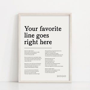 Custom Song Lyrics Wall Art, Personalized Printable Poem, First Dance ...