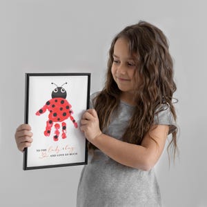 Ladybug Handprint Craft | Printable Kids Keepsake | Love Bug DIY for ...