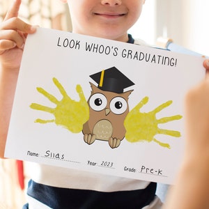 Owl Handprint Graduation Printable, Look Whoo's Graduating Craft for ...