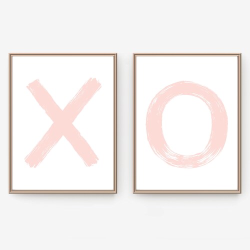 XOXO Poster Girl Nursery Decor XO Wall Art Hugs Kisses - Etsy