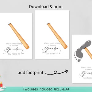 Grandpa's Nailed It Footprint Craft | DIY Father's Day Gift | Printable ...