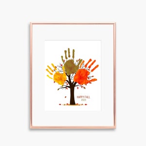 Happy Fall Handprint Craft, Printable DIY Autumn Handprint Art ...