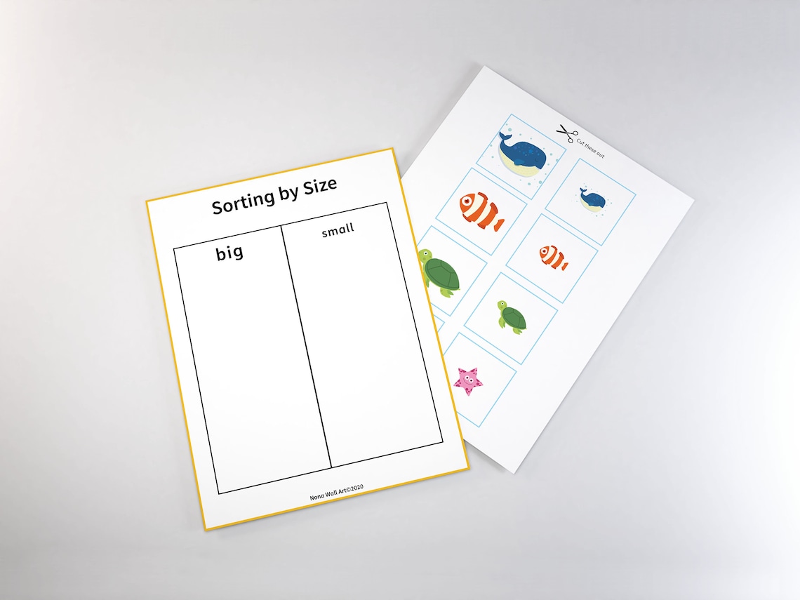Educational Activity Sorting by Size Homeschool Printable | Etsy