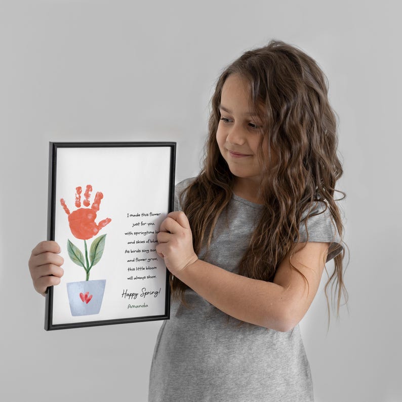 Spring Handprint Flower Printable | Kids Craft (digital Download) - Etsy