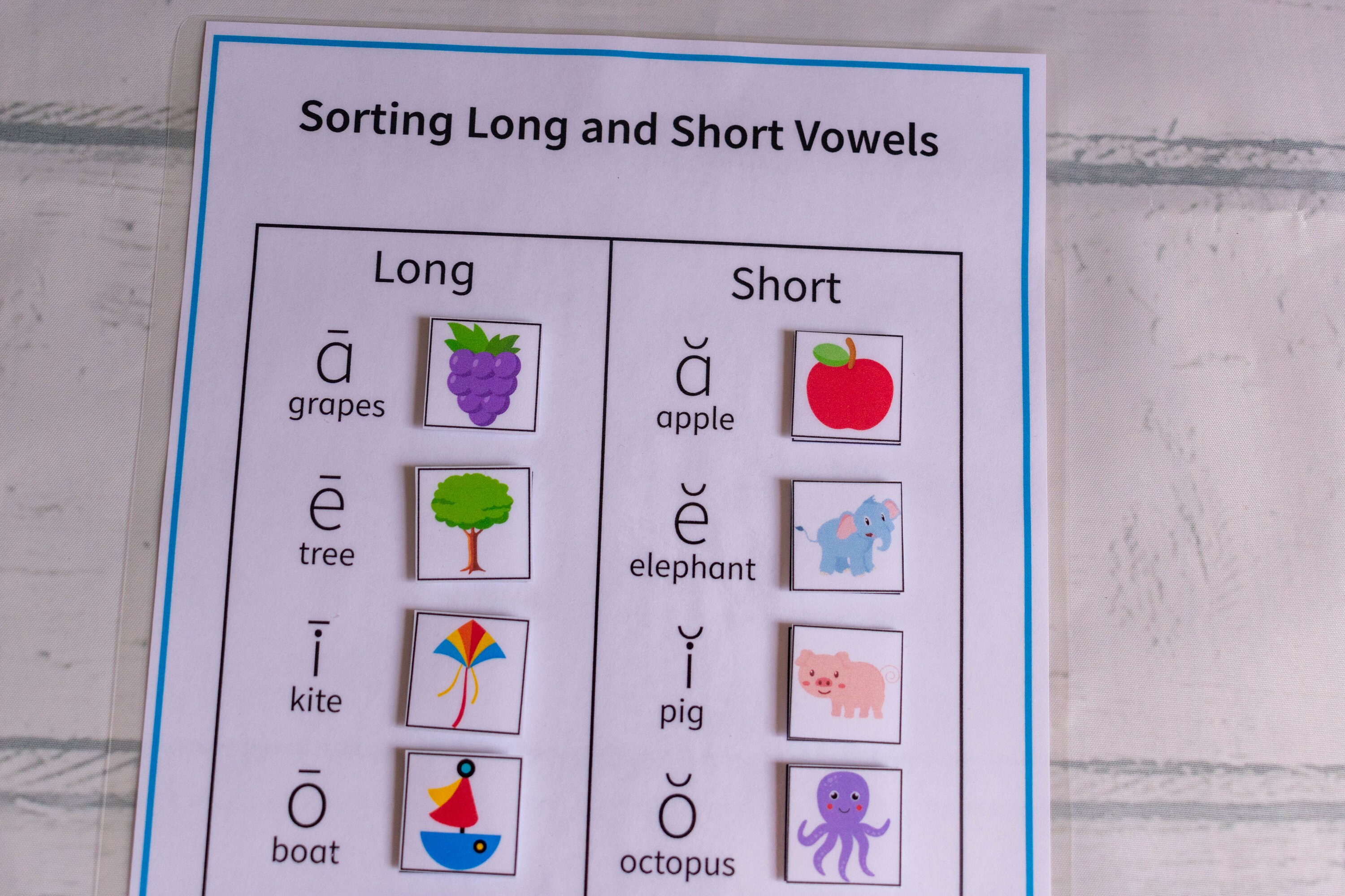 Learning Vowels Busy Book Printable Long and Short Vowels | Etsy