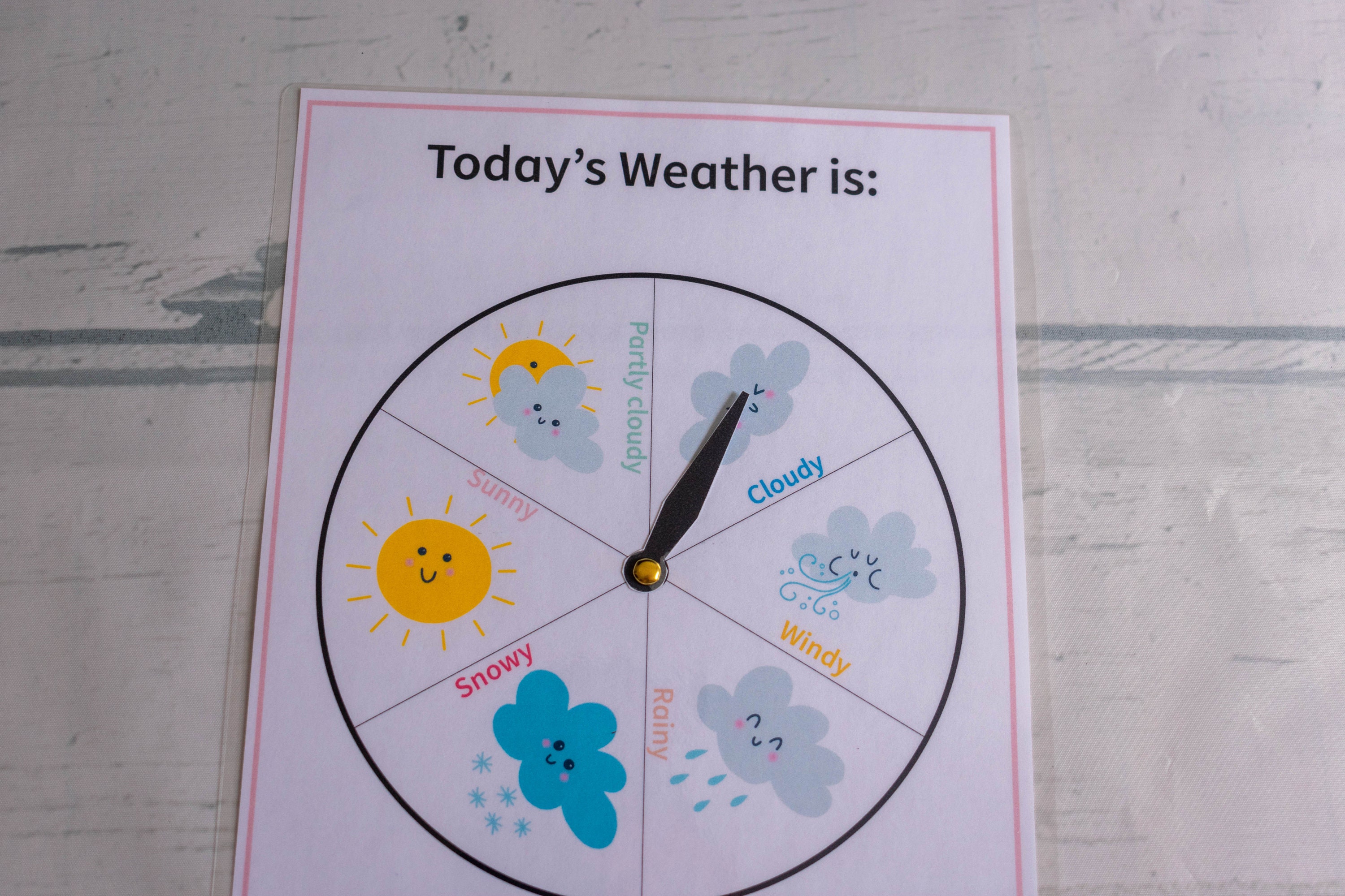 Weather Wheel for Kids Busy Book Printable Circle Time | Etsy
