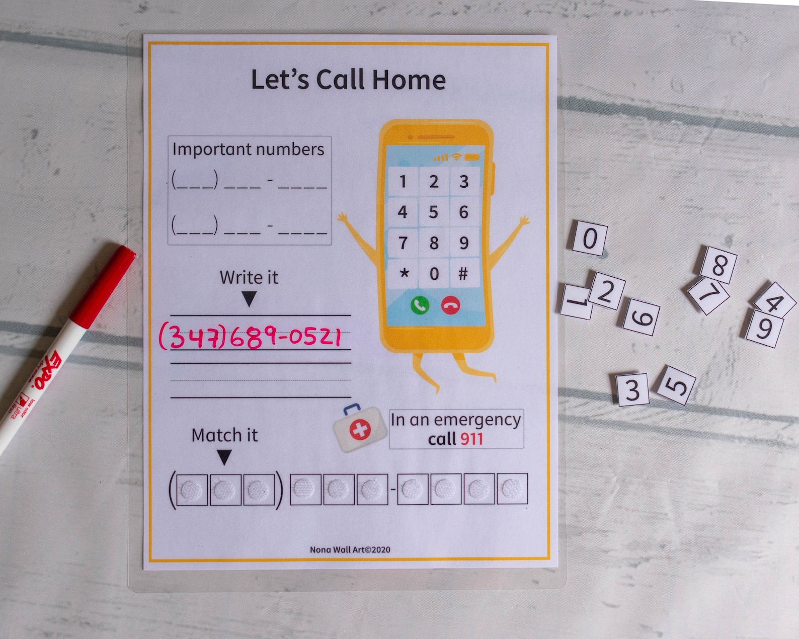 Phone Number Activity Worksheet Busy Book Printable Writing - Etsy