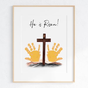 He is Risen Easter Handprint Craft for Kids - Christian Keepsake ...