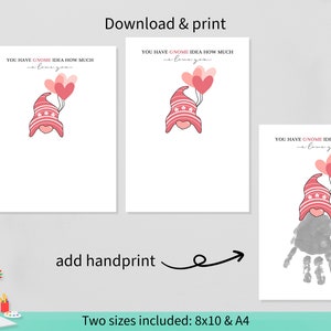 You Gnome No Idea How Much I Love You: Valentine's Day Gnome Handprint ...