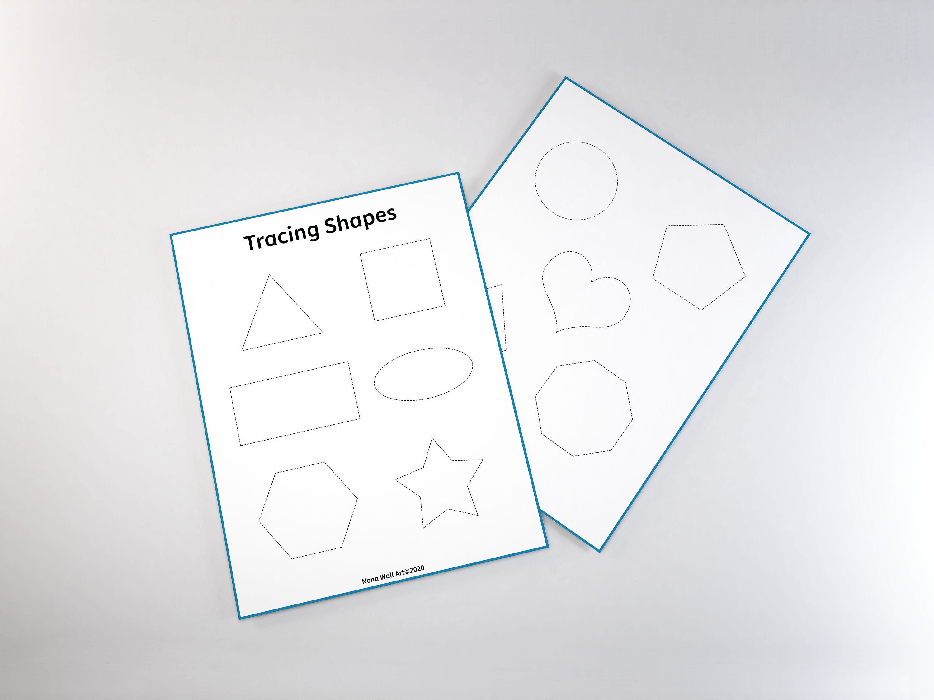 Shapes Tracing Worksheet Busy Book Printable Educational - Etsy
