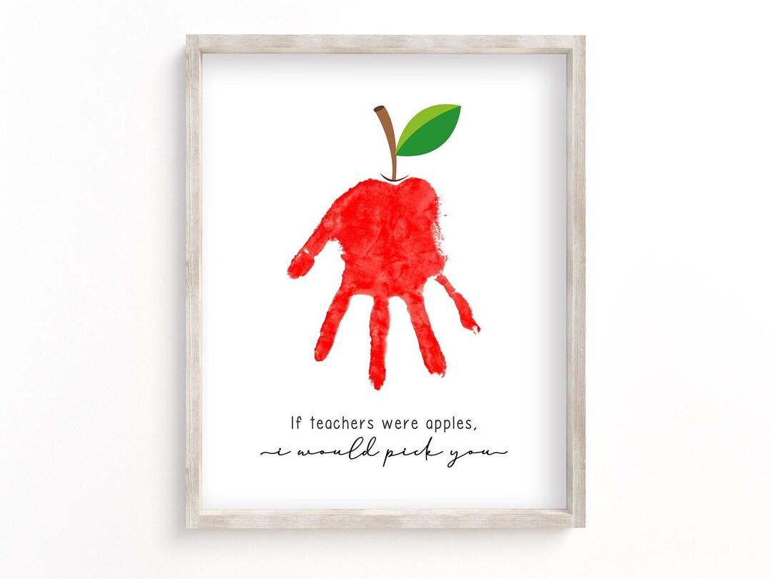 Teacher Appreciation Handprint Apple Keepsake: DIY Gift (digital File ...