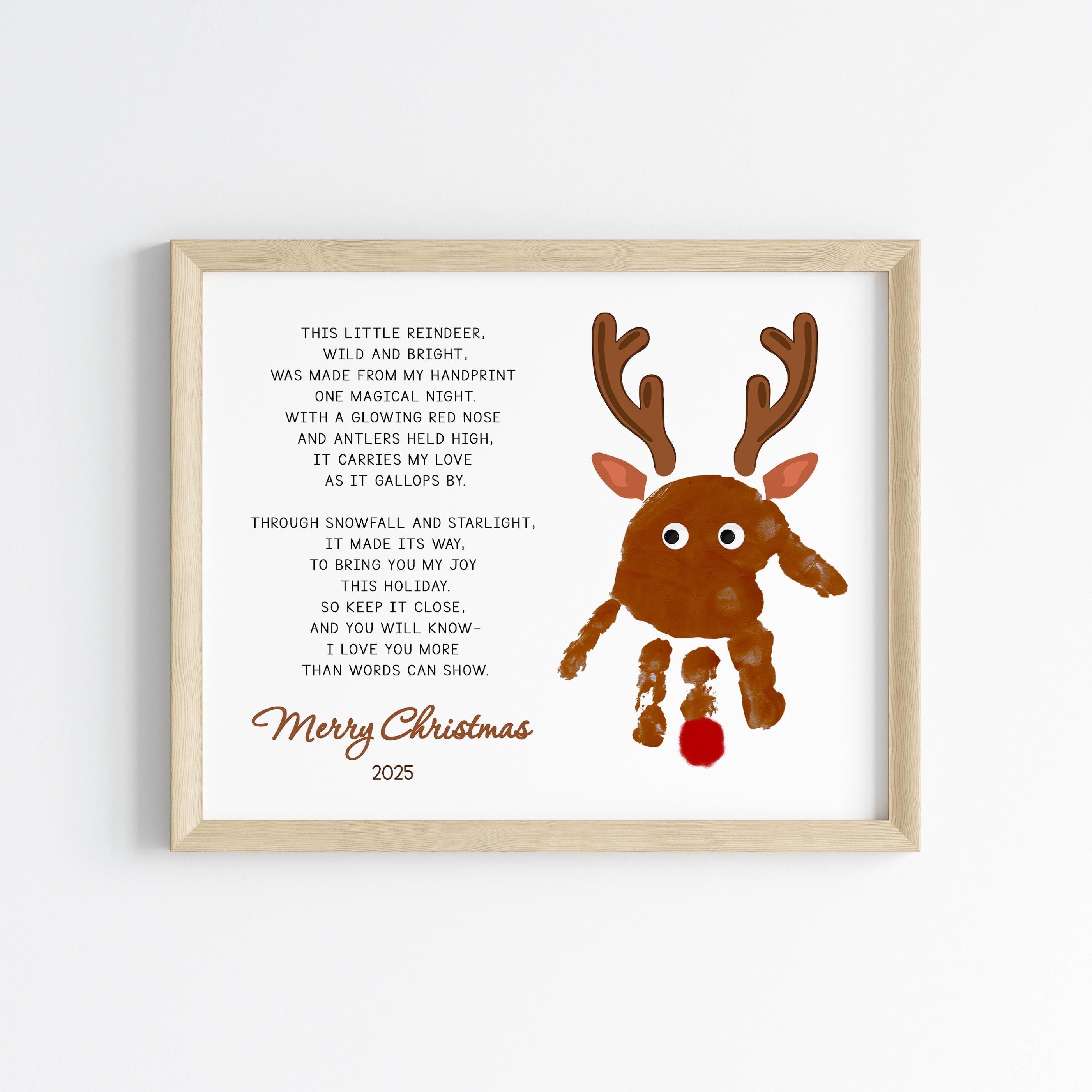 Reindeer Handprint Craft: Holiday Kids Keepsake (digital Download) - Etsy