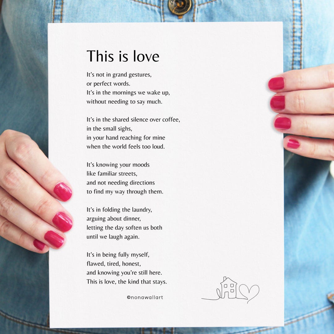 This is Love Poem for Partner | Minimalist Couples Wall Art Printable ...