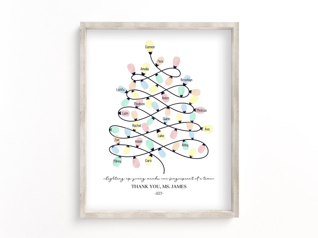 Custom Teacher Appreciation Gift - Printable Christmas Lights With ...