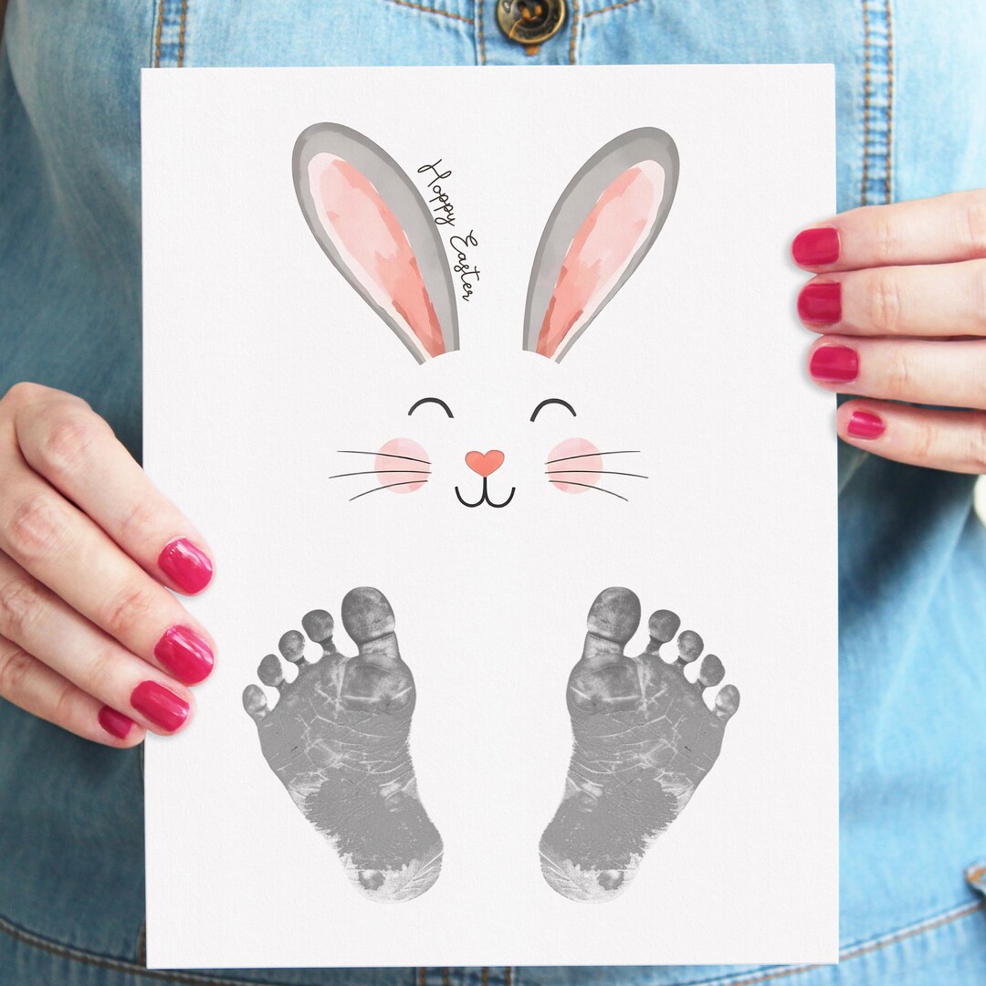 Easter Footprint Bunny Craft | DIY Baby Footprint Art | Hoppy Easter ...