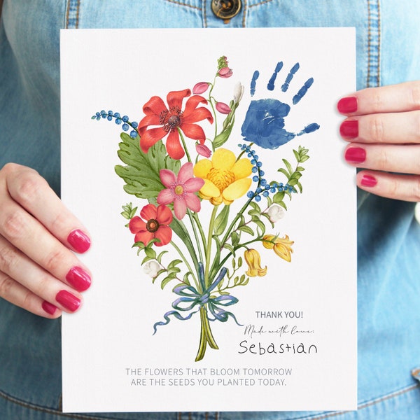 Handprint Flower Art - Etsy