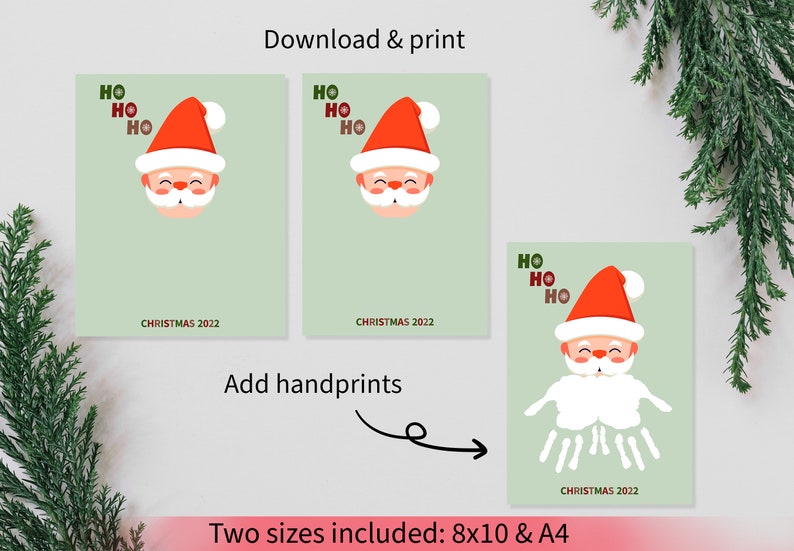 Holidays Handprint Craft, Printable DIY Christmas Art, Handprint Art ...