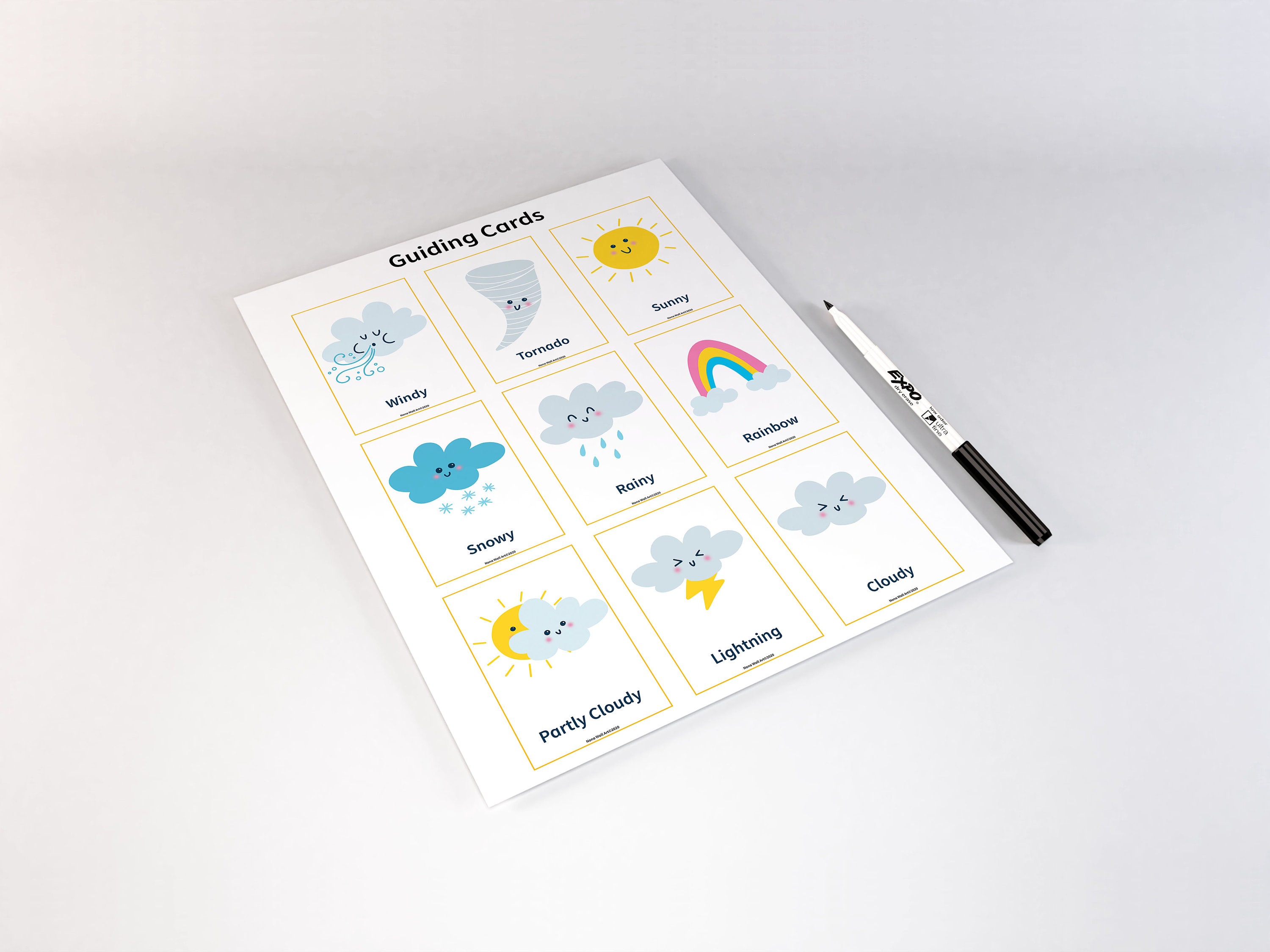 Weather Flash Cards Montessori Three Part Cards Busy Book | Etsy